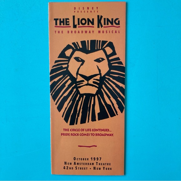 Broadway flyer | Other | 3 Panel Paper Flyer The Lion King Broadway ...